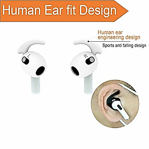 Ear Hooks Covers for AirPods 3 [Added Storage Box] Grip Tips Anti Lost Running Accessories Compatible with Apple AirPods 3rd Generation (4B+4W)