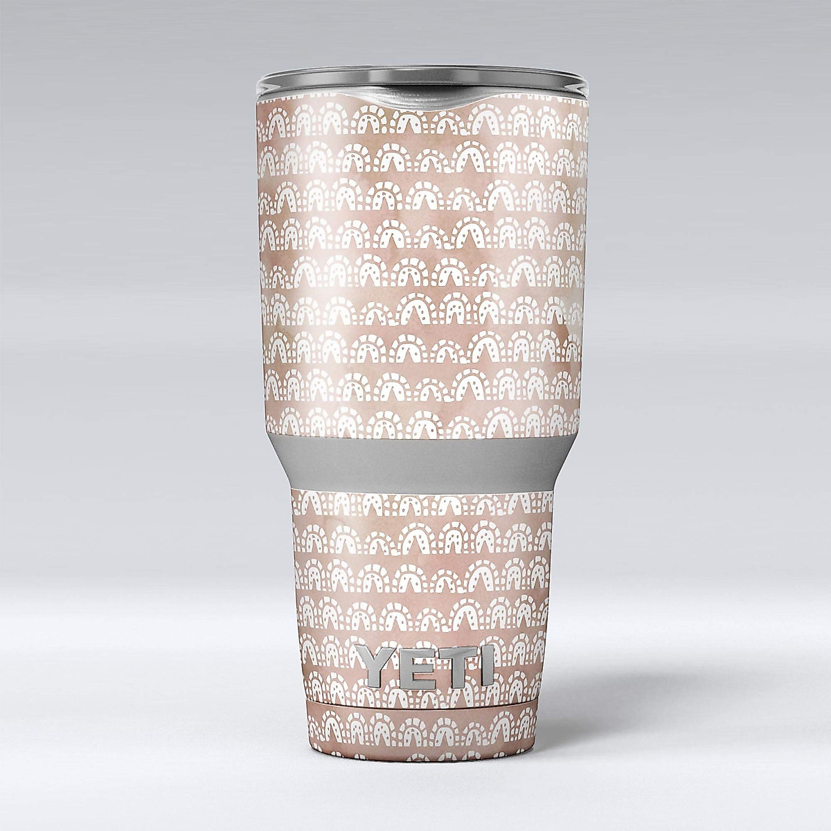 Design Skinz Black and Brown Grunge Surface with White Semi-Circles - Skin Decal Vinyl Wrap Kit Compatible with The Yeti Rambler Cooler Tumbler Cups