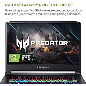 acer 2021 Newest Predator Triton 500 Gaming Laptop, 15.6" FHD NVIDIA G-SYNC Display 300Hz, Intel Core i7-10750H, GeForce RTX 2070 Super, 32GB DDR4 RAM, 1TB NVMe SSD, Wi-Fi 6, RGB Backlit KB,Win10