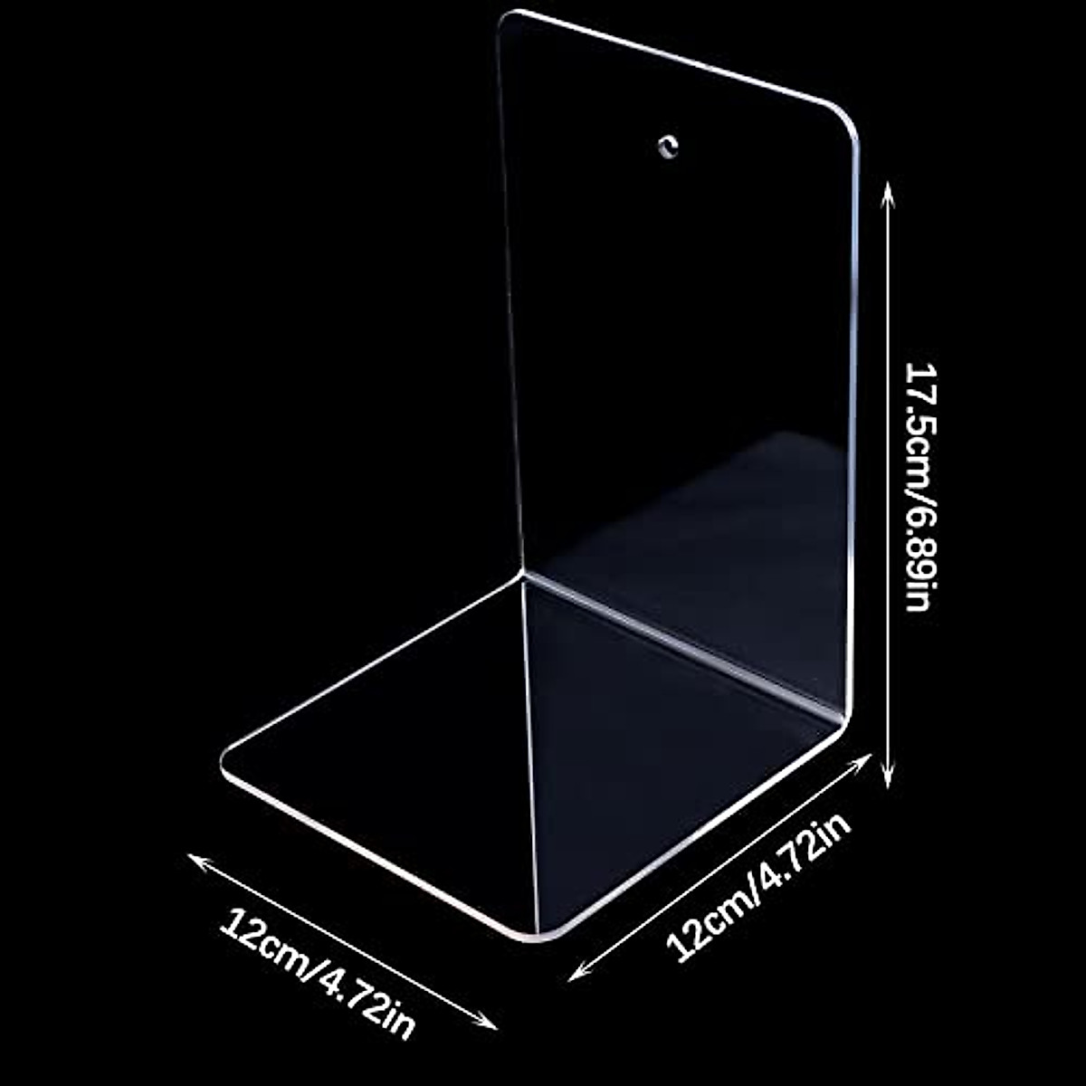 8 Pcs Clear Book Stoppers, Acrylic Book Ends for Book Shelves, Non-Slip Bookracks, Book Holder for School Supplies Library Office, Desktop Organizer for Bedroom Decoration Gift, 17.5×12×12 cm