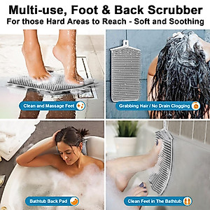 INVIHUG, Shower Hair Catcher Wall, Hair Collector for Shower Drain, Love Full House Hair Catcher Wall-Mounted, Shower Drain Protector (Gray)