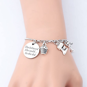 PLITI Baker Bracelet Culinary Student Gift Culinary School Graduation Gift She Believed She Could So She Did Bangle (she believed Baker bg)