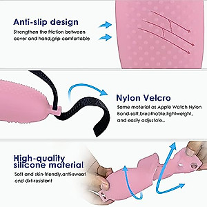 JYMEGOVR for Oculus Quest 2 Controller Silicone Cover, Protective Accessories for Meta VR Grips with 2 Silicone Button Covers, Multi Colors Soft Grips Skin (Pink for Grips)