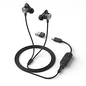 Logitech Zone Wired Earbuds with Noise Cancelling Mic