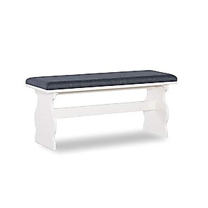 Riverbay Patio Conversation Indoor 3 Piece Kitchen Corner Nook Table Booth Bench Breakfast Dining Set in Charcoal