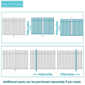 Coarbor 1 Set 84"x38.6" Vinyl Picket Fence Panels White Straight PVC Garden Decorative Fence for Yard Border Vinyl Outdoor Fence Pet Barrier Temporary Small Dog Fence (34 Pickets)