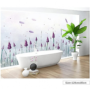Glass Window Film Static Cling Glass Sticker Lavender Home Decorative Privacy Protection Frosted Stained Window Film Window Privacy Film (Color : 90cmx100cm)