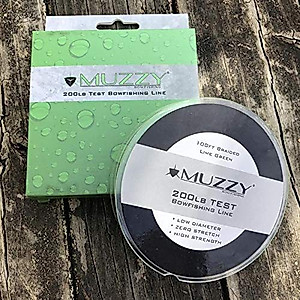 Muzzy 1078 Bow Fishing Line Lime Green 200 Braided 100' Spool