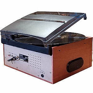 Boytone BT-22MS, Bluetooth Record Player Turntable, AM/FM Radio, Cassette, CD Player, 2 Built in Speaker, Ability to Convert Vinyl, Radio, Cassette, CD to MP3 Without a Computer, SD Slot, USB, AUX