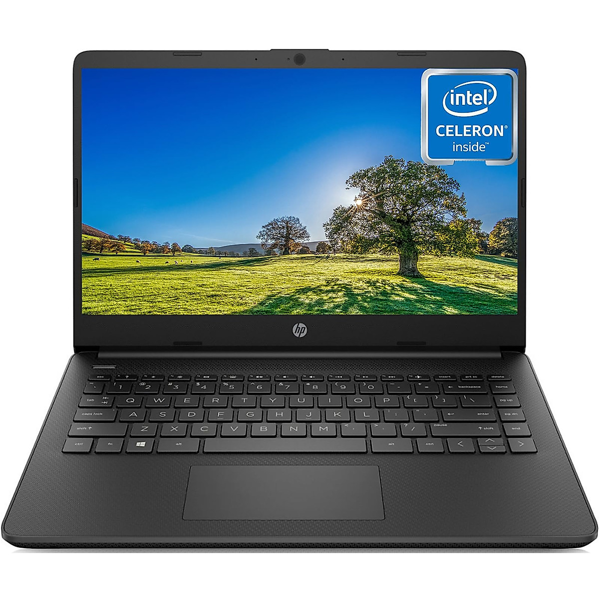 HP 2023 Newest 14 Inch Laptop Students Business, Intel Quad-Core Processor, 16GB RAM, 192GB Storage(64GB eMMC+128GB Micro SD), 12H Battery Life, Webcam, HDMI, WiFi, Win 11 S, Bundle with JAWFOAL