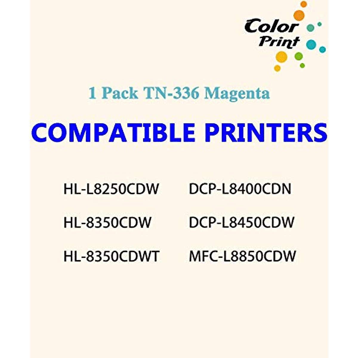 ColorPrint Compatible Toner Cartridge High Yield Replacement for Brother TN336 TN-336 TN331 TN336M Work with HL-L8350CDW HL-L8250CDN HL-L8350CDWT MFC-L8850CDW MFC-L8600CDW Printer (1-Pack, Magenta)