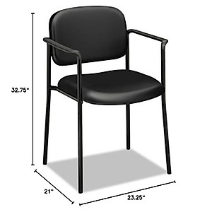 HON Scatter Office Guest Chair Stackable Waiting Room Chairs with Arms - Side Leather Office Guest Chairs & Reception Chairs with Wheels - Lobby Chairs for Conference, Breakroom, Church, School, Work