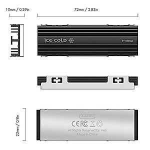 ineo M.2 heatsink 2280 SSD with Thermal Silicone pad for PC / PS5 M.2 PCIE NVMe SSD [M16]