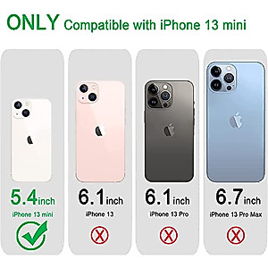 JJGoo Compatible with iPhone 13 Mini Case, Soft Transparent Shockproof Protective Slim Thin Bumper Phone Cover for iPhone 13 Mini - 5.4 inch, TranslucentBlack