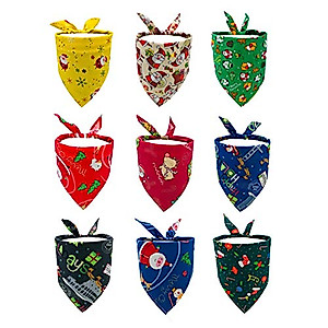 PET SHOW Pack of 15 Christmas Dog Bandanas Bulk for Small Medium Dogs Cats Puppies Triangle Bibs Xmas Costumes Party Grooming Accessories Washable Scarfs for Boy Girl Doggies Rabbits