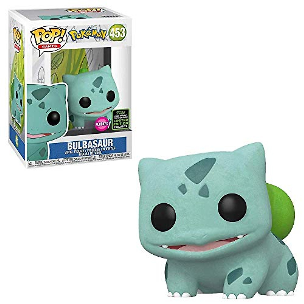 Funko Pop! Games: Pokémon - Flocked Bulbasaur Vinyl Figure, Spring Convention Exclusive