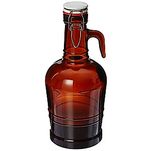 2 Liter Growler with Glass Handle- Amber