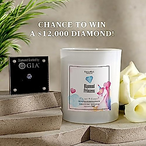 Diamond Princess Candle with Diamond Inside | Foreverwick Candles | Scented Soy Candles Gifts for Women Anniversary Candle | Anniversary Candles All-Natural Organic Soy Candle 14oz | 70h