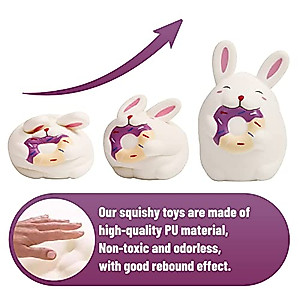 Anboor 4.7 Inches Rabbit Squishies Kawaii Soft Slow Rising Cute Scented Animal Squishys Stress Relief Kids Toys Decorative Props Easter Basket Stuffers