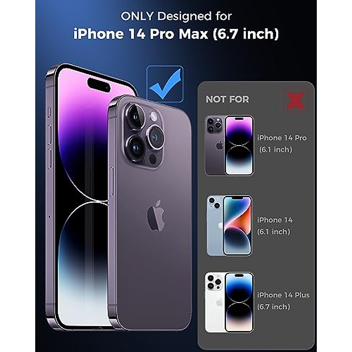 SUPERONE Crystal Clear Mag Safe Case for iPhone 14 Pro Max with Stand, [Magnetic Strength Enhanced] [Anti-Yellowing] [Military Grade Protection] Shockproof Slim Phone Case 6.7 inch