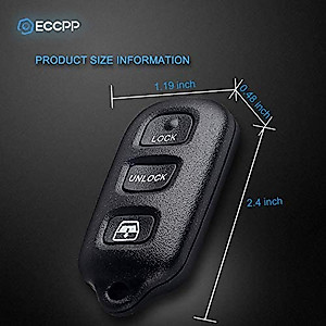 ECCPP HYQ12BBX Keyless Entry Car Key Remote Fob Replacement for 99-2009 for T oyota 4Runner/ 98-1999 for T oyota Avalon/ 01-2007 for T oyota Sequoia (3 Buttons) HYQ12BBX HYQ12BAN HYQ1512Y set of 2
