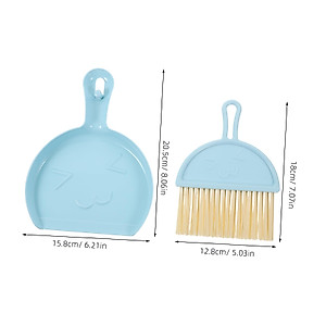 QUMIIRITY 1 Set Broom to Clean up Brooms Automotive Combos Cars Detailing Brush Mini Hand Broom Desktop Cleaning Broom Dustpan and Small Cleaning Brush Mini Broom Dust Pan Keyboard Pp Blue