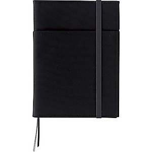 Kokuyo Systemic Cover Notebook, with One A5 (5.8" X 8.3"), B 6mm Ruled, 28 Lines, 50 Sheets, Twin Ring Edge Title Notebook, Black, Japan Import (NO-685B-D)
