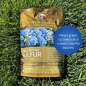Earth Science Fast Acting Sulfur - Instantly Lower pH of Soil & Reduce Nutrient Runoff for Improved Growth & Color - Long Lasting Lawn Care for Acid Loving Plants (5lb)