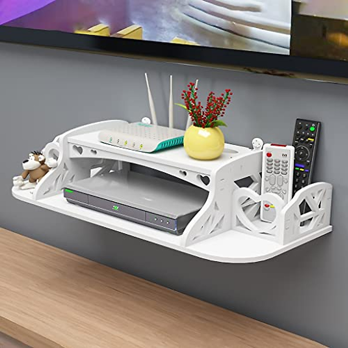 Floating Router Wall Shelf - Space Saver & Organizer