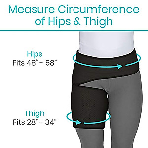 Vive Groin and Hip Brace - Sciatica Wrap for Men and Women - Compression Support for Nerve Pain Relief - Thigh, Hamstring Recovery for Joints, Flexor Strains, Pulled Muscles