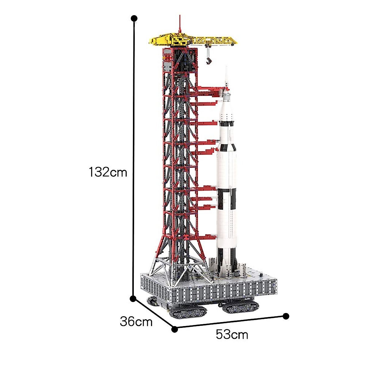 Building Boat Launch Tower Mk I for NASA Apollo Saturn V 21309/92176 Outer Space Model Rocket Building Kit, Large Base Building Toy for Kids and Adults (7702 Pieces) with PF Motors(Not Include Rocket)