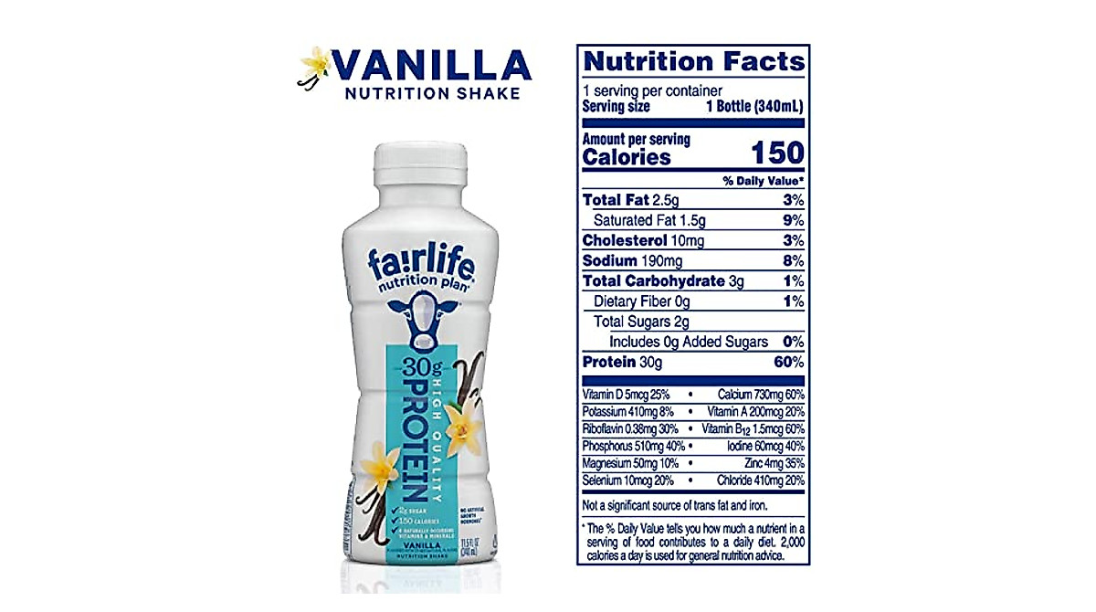 Fairlife Nutrition Plan Vanilla Shake - High Protein & Low Sugar