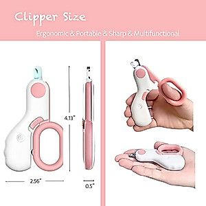 Nail Clipper for Cats Dogs, Cat Nail Clipper Dog Nail Clipper Nail Trimmer Tool with Light to Avoid Nail Hurtings, Perfect for Small Animals Such as Cats, Dog, Bird, Rabbits (Green)