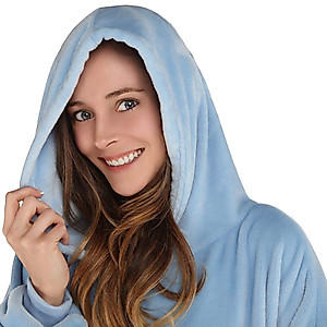 THE COMFY Dream | Oversized Light Microfiber Wearable Blanket, Seen on Shark Tank, One Size Fits All, (Sky Blue)