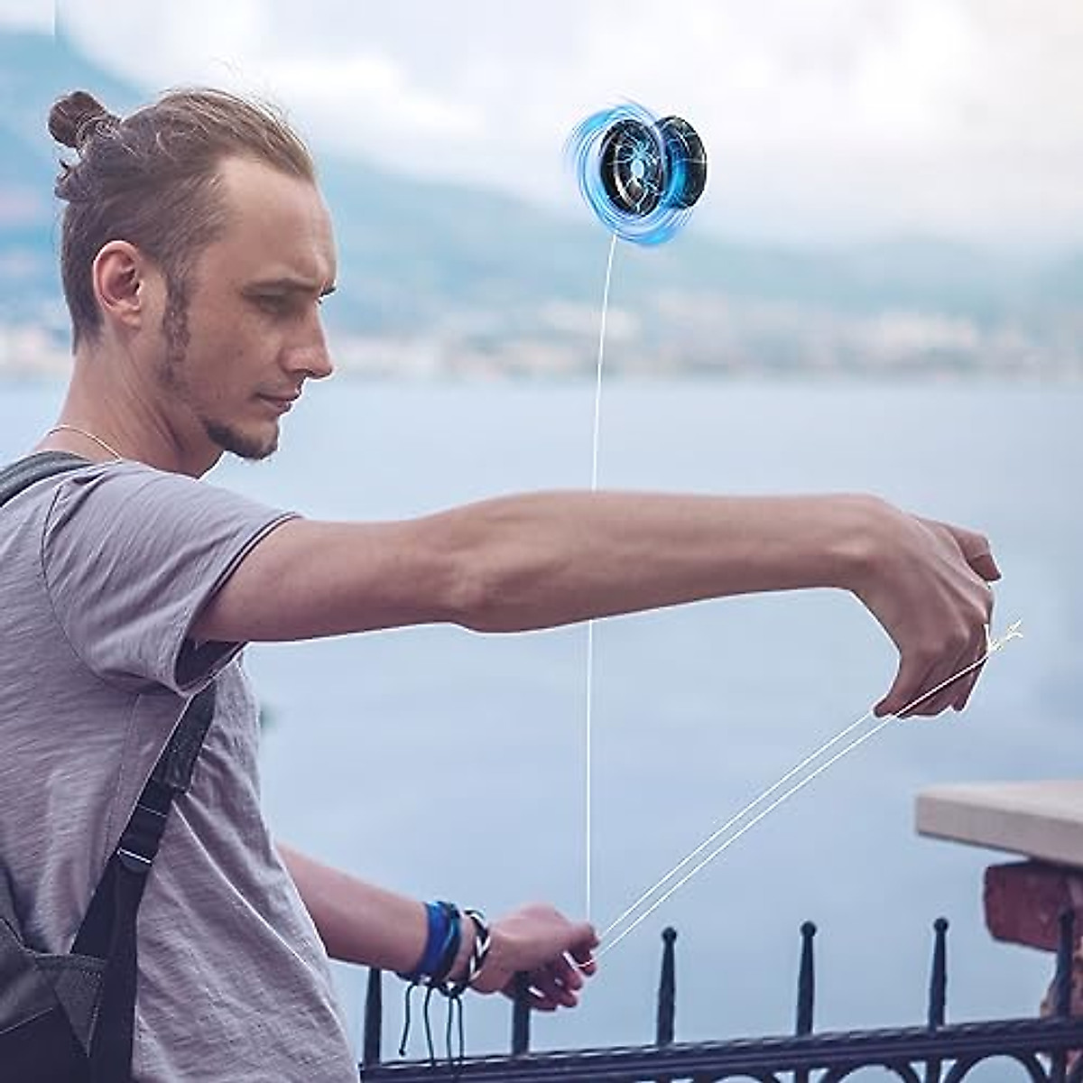 Lenwen Alloy Metal Yo Yo Responsive Yoyo Colorful Trick Yoyo Responsive Ball for Beginners, Adults Players, 5 Styles (20)