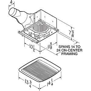 Broan-NuTone RB80L1 ENERGY STAR Certified Bathroom Fan, White