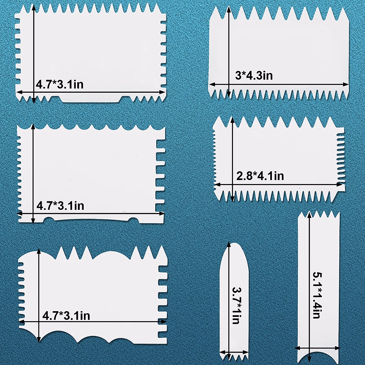 craftshou Multifunction Acrylic Pouring Swipe Tools,14 Pcs Paint Scrapers Plastic Paint Swipe Accessories for Acrylic Painting Technique