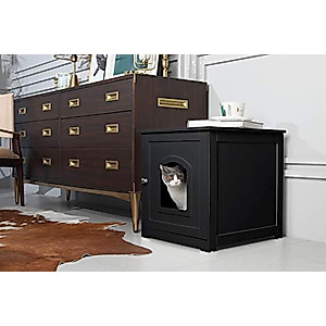 zoovilla Kitty Litter Loo – Hidden Litter Box Furniture, Black