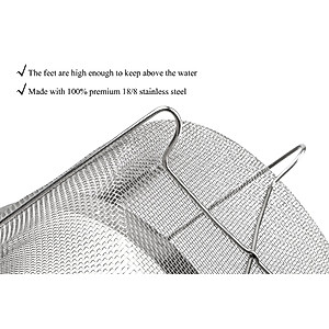 Stainless Steel Steamer Basket with handle for Instant Pot Accessories 6qt 8qt Pressure Cooker, Made by Kaviatek