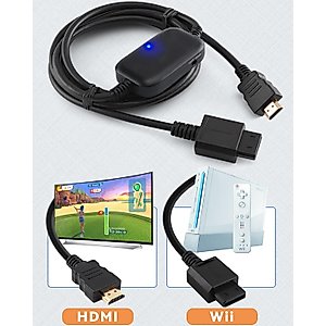 Wii to HDMI Adapter Cable [1080P/720P] Wii HDMI Picture Quality Upscaler Resolution Enhancer Wii 2 HDMI Converter Supports All Display Modes Compatible with Wii/Wii U Console (6.56FT, Plug & Play)