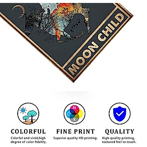 Geuuki Metal Sign Wake N' Bake Retro Metal Sign Funny Cat Metal Poster Vintage Black Cat Metal Poster 8x12 Inch