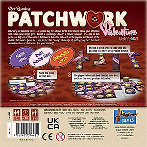 Patchwork Board Game Valentine's Day Edition | Strategy Game | Puzzle Game | Family Board Game for Kids and Adults | Ages 8 and up | 2 Players | Average Playtime 30 Minutes | Made by Lookout Games