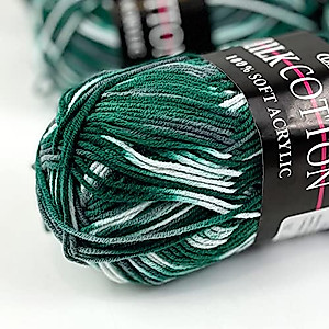 4 ROLL Yarn for Knitting Crochet, Velvet Yarn Knitting Yarn Fabric Cloth for DIY Craft Handmade VOORF Thread New Year Christmas Gift -Green, 142 Yards x 4