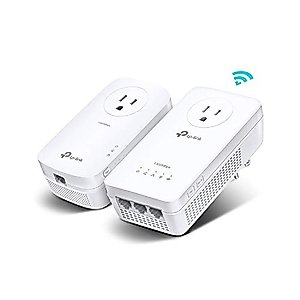 TP-Link Powerline WiFi Extender(TL-WPA8631P KIT)- AV1300 Powerline Ethernet Adapter with AC1200 Dual Band WiFi, Gigabit Port, Passthrough, OneMesh, Plug & Play, Ideal for Gaming/4K TV