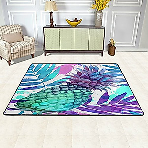 ALAZA Watercolor Vivid Colors Pineapple Area Rug Rugs for Living Room Bedroom 3'x2'