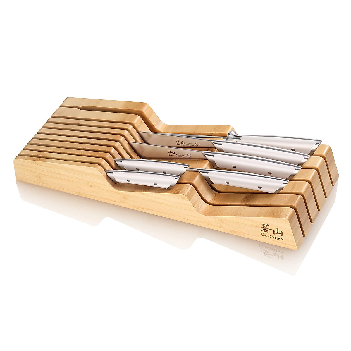 Cangshan HELENA Series German Steel Forged 7-Piece In-Drawer Knife Set (White)