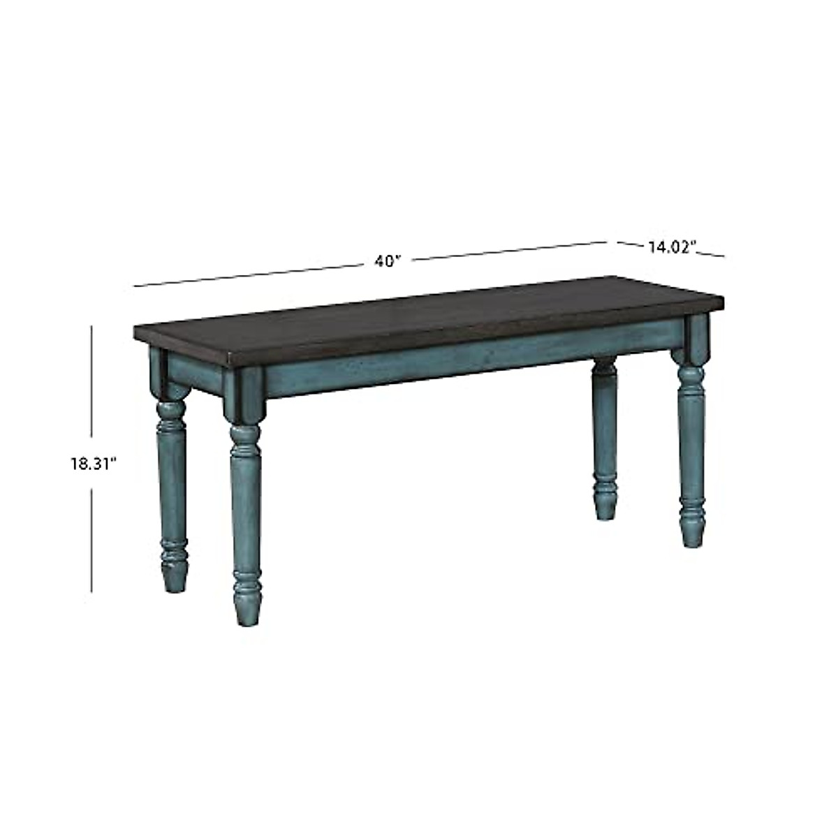 Powell Furniture Willow Dining Bench, Multicolor, 40”W x 14.02”D x 18.31”H