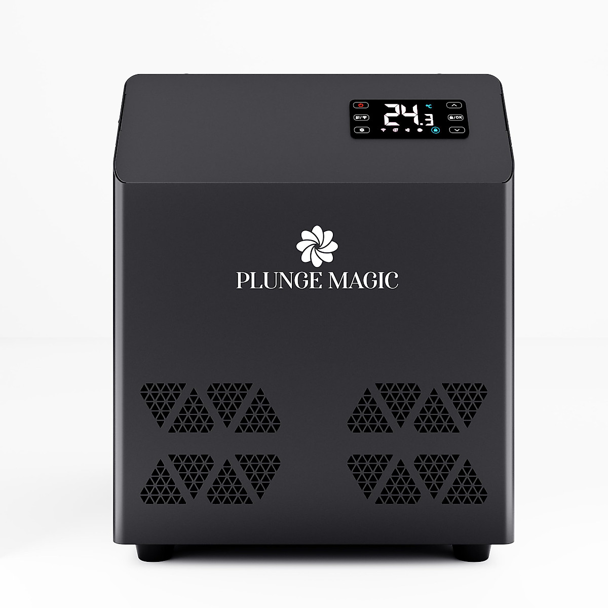 PLUNGE MAGIC Ultimate Cold Plunge Tub XL129 Gal Large Oval Ice Bath Tub With Cover for Athletes Portable, Equipped with 1/3 HP Smart-Chiller(cooling only) | 47" L x 25" W x 24" H (touchscreen)