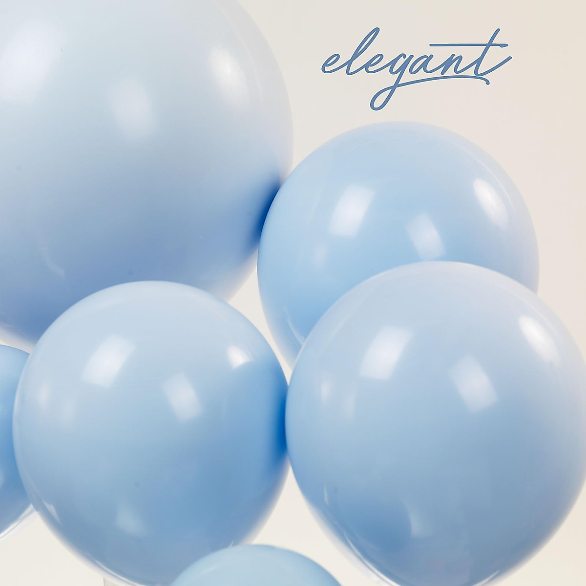 KOZEE Dusty Blue Balloons Double-Stuffed light blue balloon Different sizes 63 PACK 18+12+10+5 inch 2-layers balloon for Birthday Boby baby shower Anniversary decorations