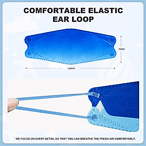 Sheal 50PCS Disposable 4-Layer Kids Face Masks Protection Breathable Comfortable 5 Gradient Colors for Kids (3-5 Years)